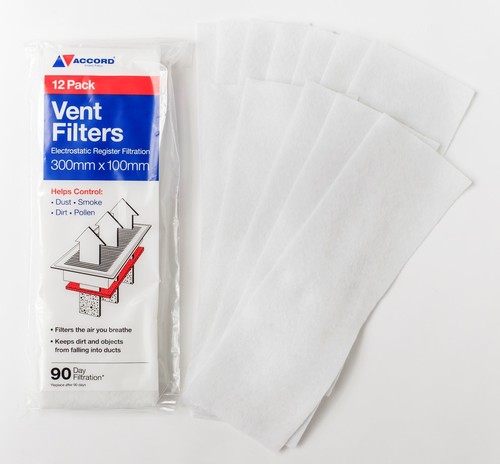 Ducted Heating Floor Vent Filters - 12 Pack - for 100x300mm registers ...