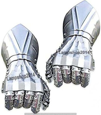 Medieval Armor Steel Gauntlet Hand Armor Gloves Steel Designer Silver ...