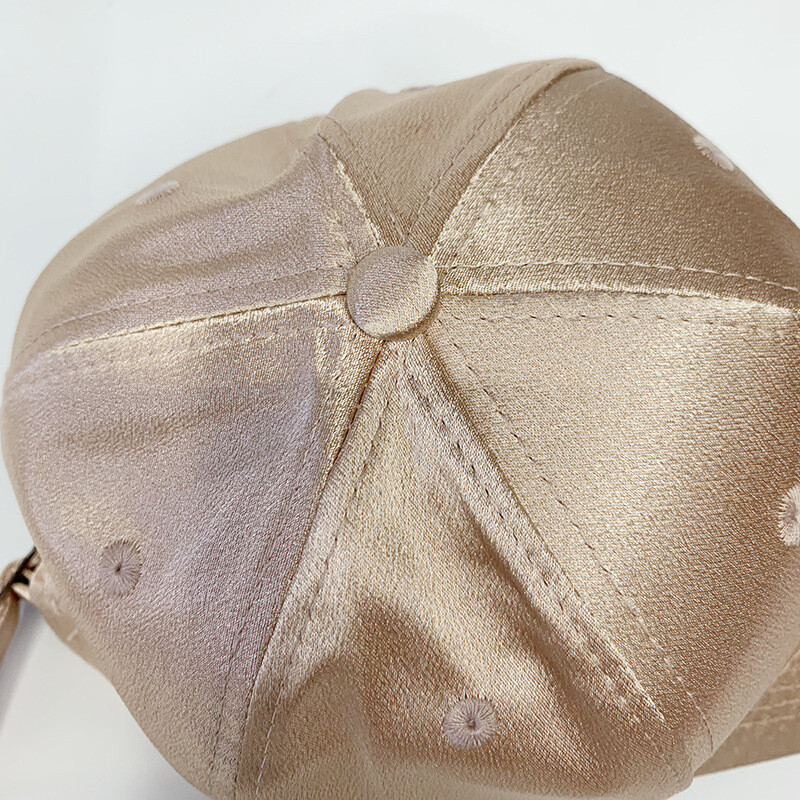 Silk satin solid color baseball cap men's and women's cap outdoor ...