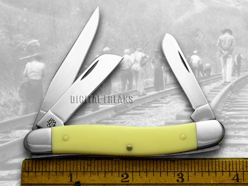 Case xx Knife Medium Stockman Yellow Delrin 00035 Carbon Steel Pocket ...