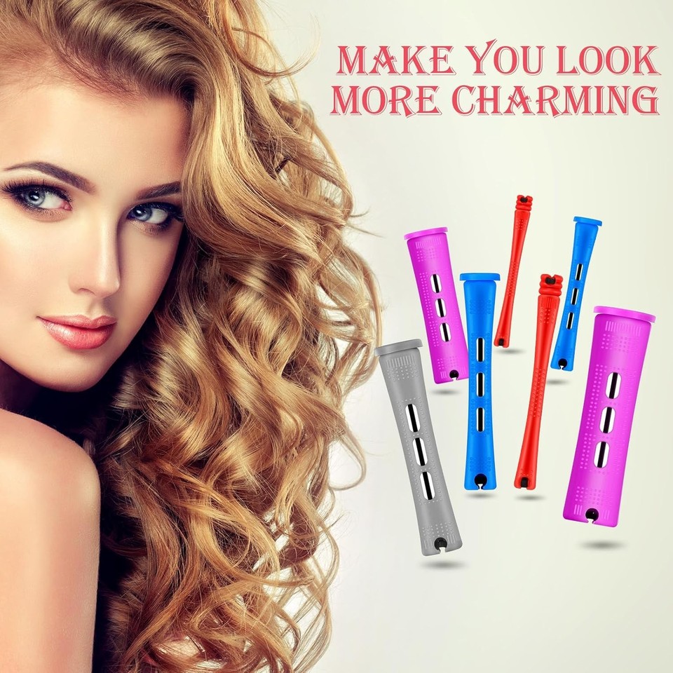 48 Pieces Hair Perm Rods Short Cold Wave Rods Plastic Perming Rods Hair ...