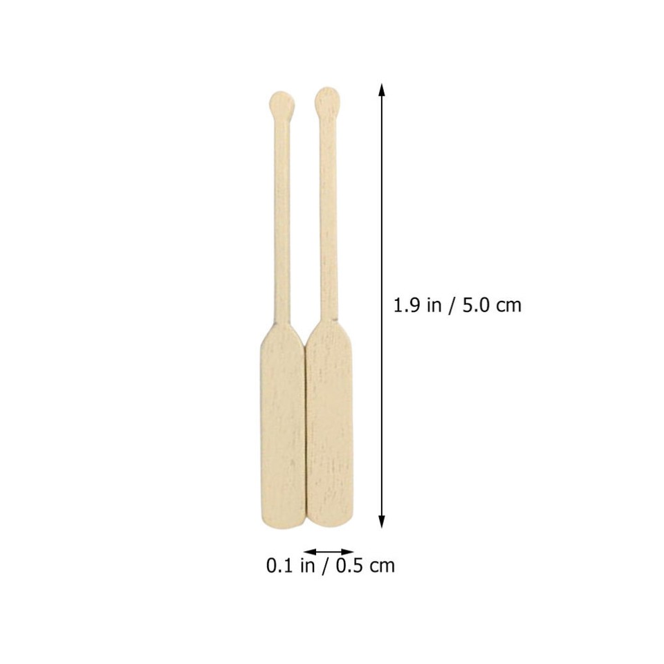 24 Pairs Wooden Mini Oars Beach Micro Landscape Unfinished Indooe Child ...