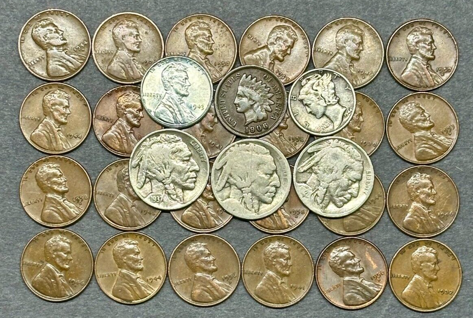 ESTATE SALE OLD US COINS STARTER LOT SILVER DIME BUFFALO NICKELS ...