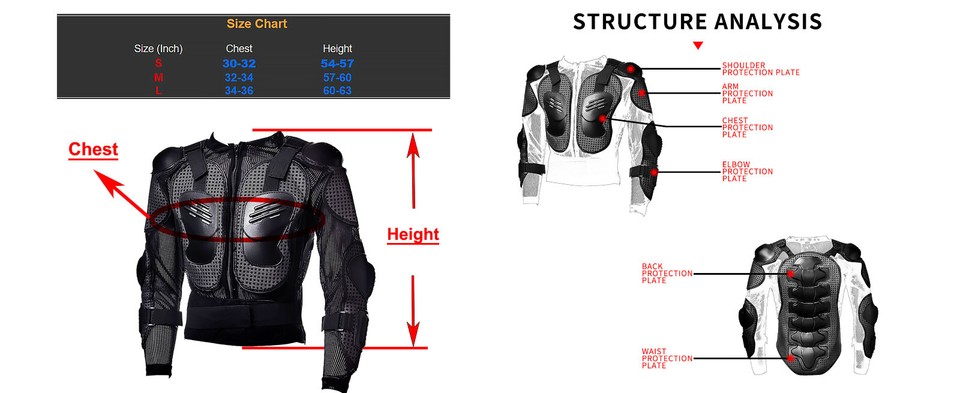 MOTORCYCLE MOTOCROSS BMX MX ATV BIKE GUARD KIDS PROTECTOR YOUTH BODY ...