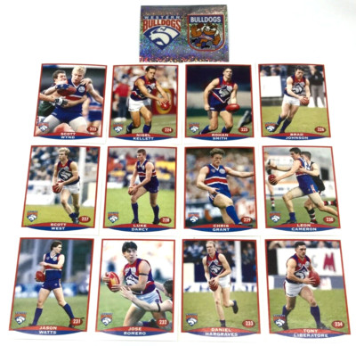 1997 SELECT AFL COLLECTABLE STICKERS FULL BASE TEAM SET-W. BULLDOGS (13 ...