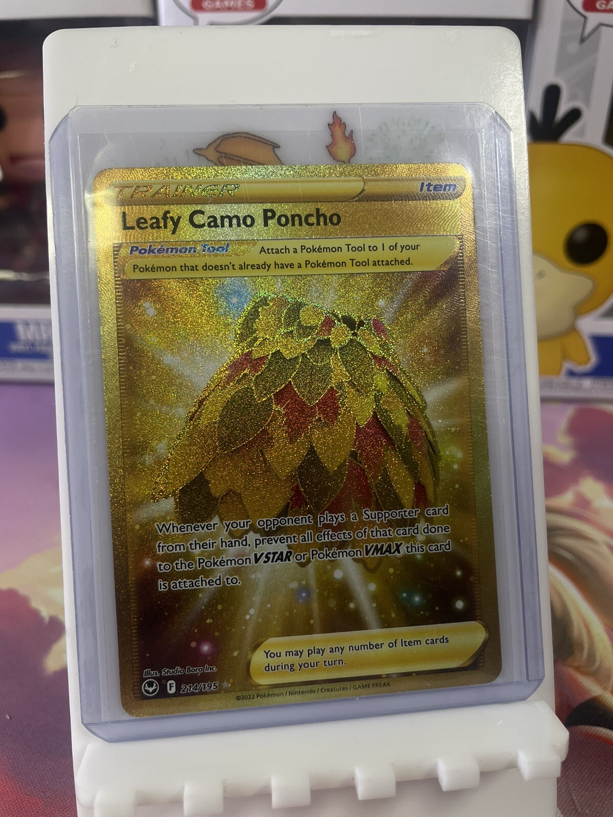 Pokémon TCG Leafy Camo Poncho Silver Tempest 214/195 Holo Secret Rare ...
