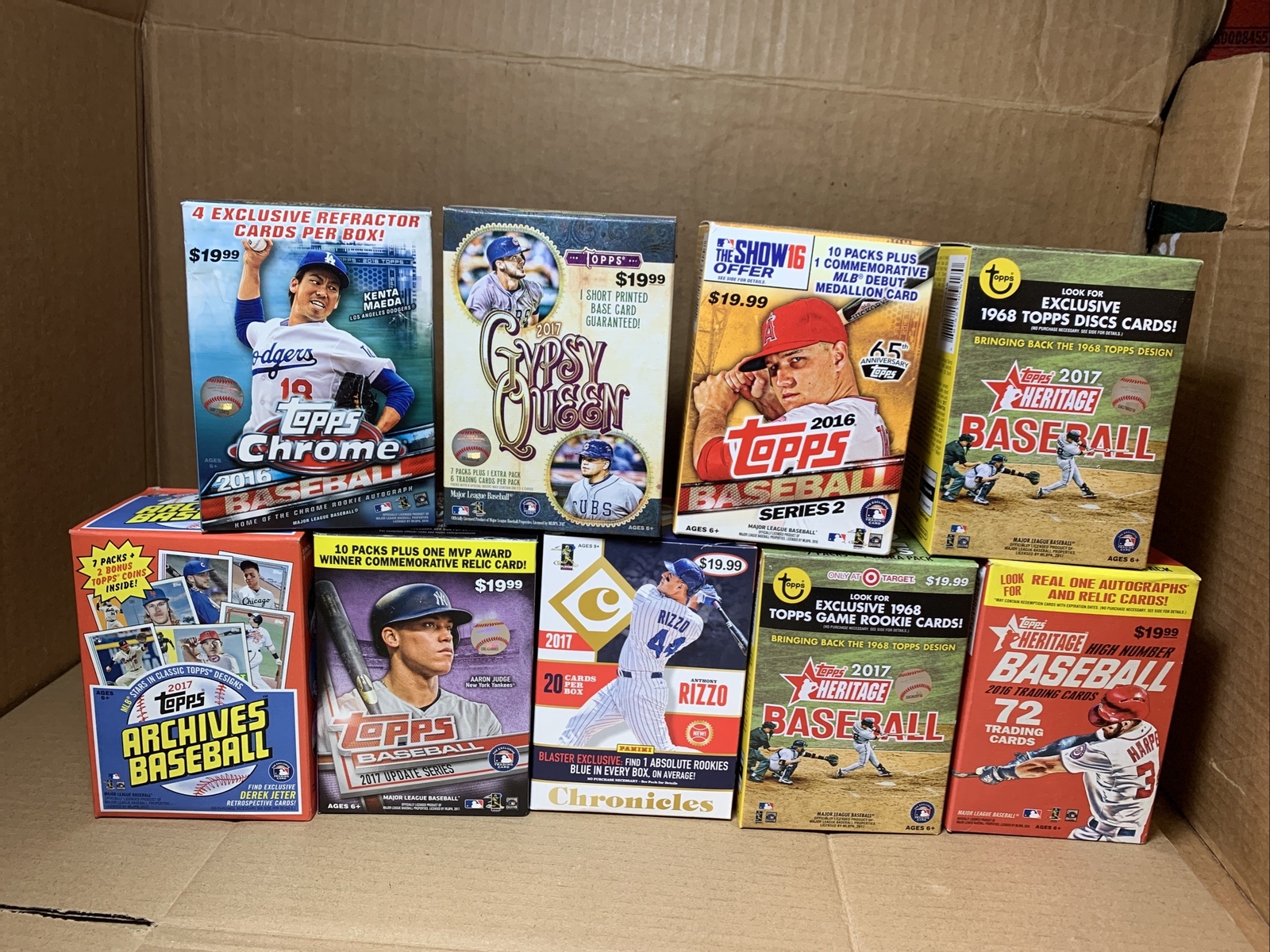 (9x) EMPTY BLASTER BOX LOT - Trading Card Advertising ART Topps Panini ...