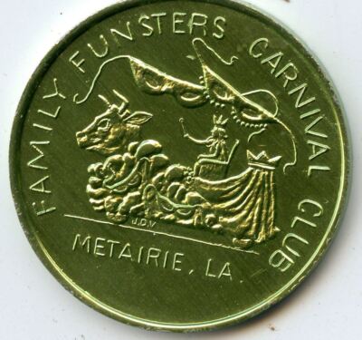 Mardi Gras Doubloon: Family Funsters Carnival Club 1970 Aluminum Green ...