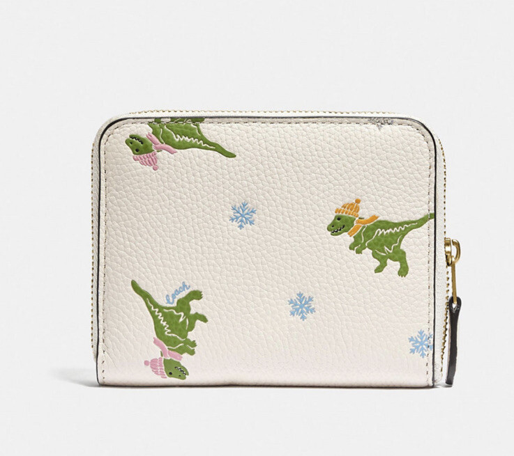 ️ Coach Boxed Rexy Chalk Small Zip Around Leather Wallet | eBay