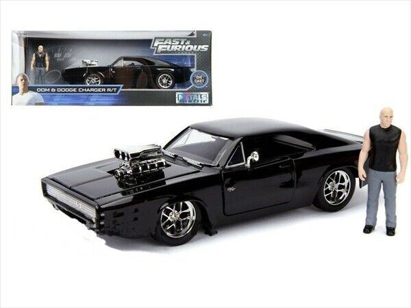 Fast And Furious Mini Car 1/24 Jadatoys 1970 Dodge Charger Black With ...