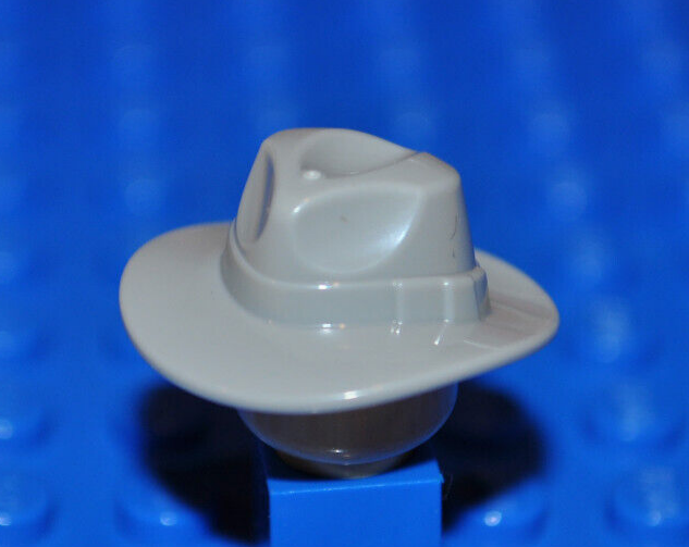 LEGO PARTS 1X FEDORA LIGHT BLUISH GREY HAT/COWBOY/JACKAROO/AKUBRA ...