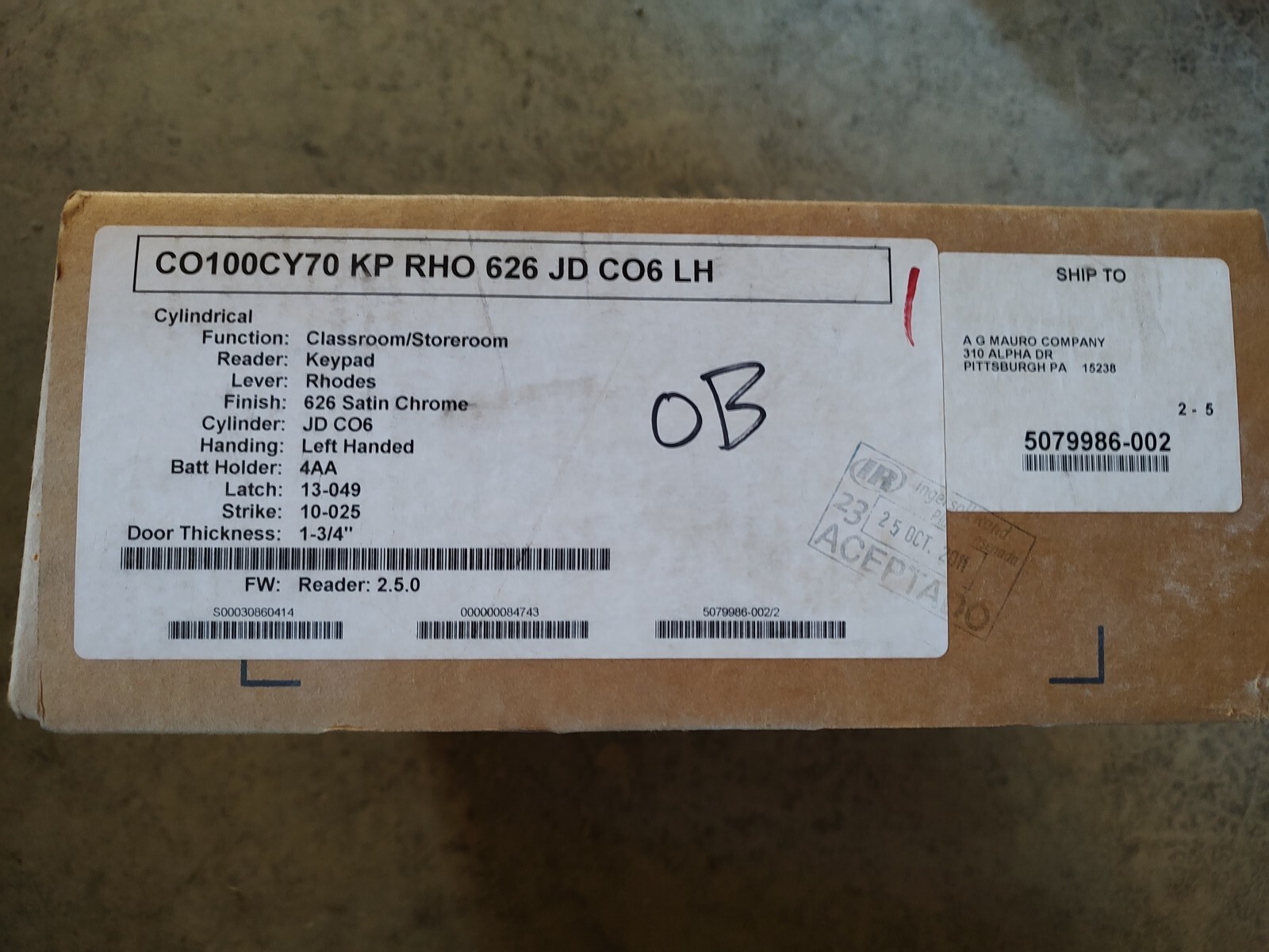 Schlage Co Series Class 100 Offline Electronic Lock Co-100 Cy70 KP Rho ...