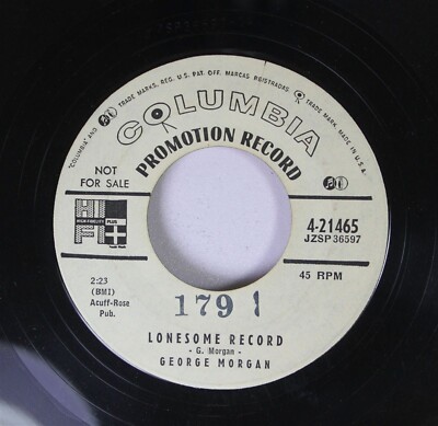 Pop Promo 45 George Morgan - Lonesome Record / Ever So Often On ...