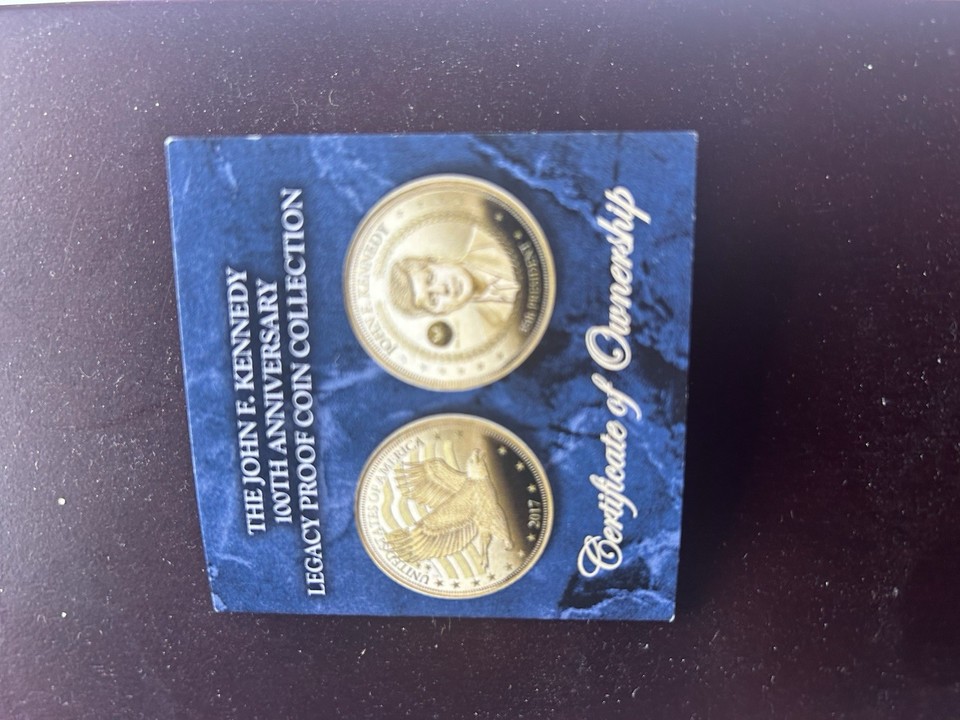 JFK 100th anniversary Proof coin collection 24k Gold Plated Bradford ...