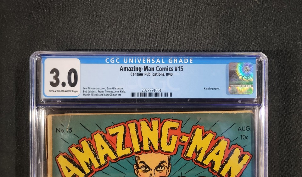 Amazing-Man Comics #15 - Golden Age / Lew Glanzman Cover (CGC 3.0) 1940 ...