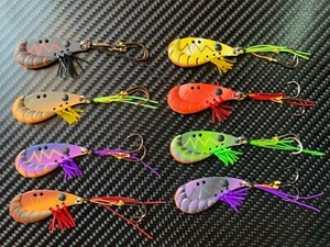8x Prawn Blades Fishing Lure PB 38mm 6g Vibes Vibe ZX Bream Blade Bass ...