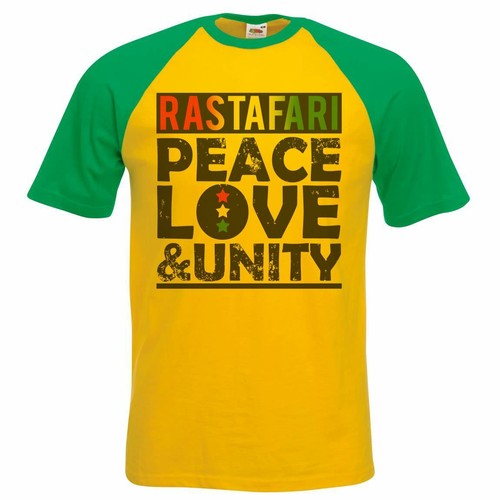 Unisex Rastafari Rasta Peace Love & Unity Jamaican Reggae Quote T-Shirt ...