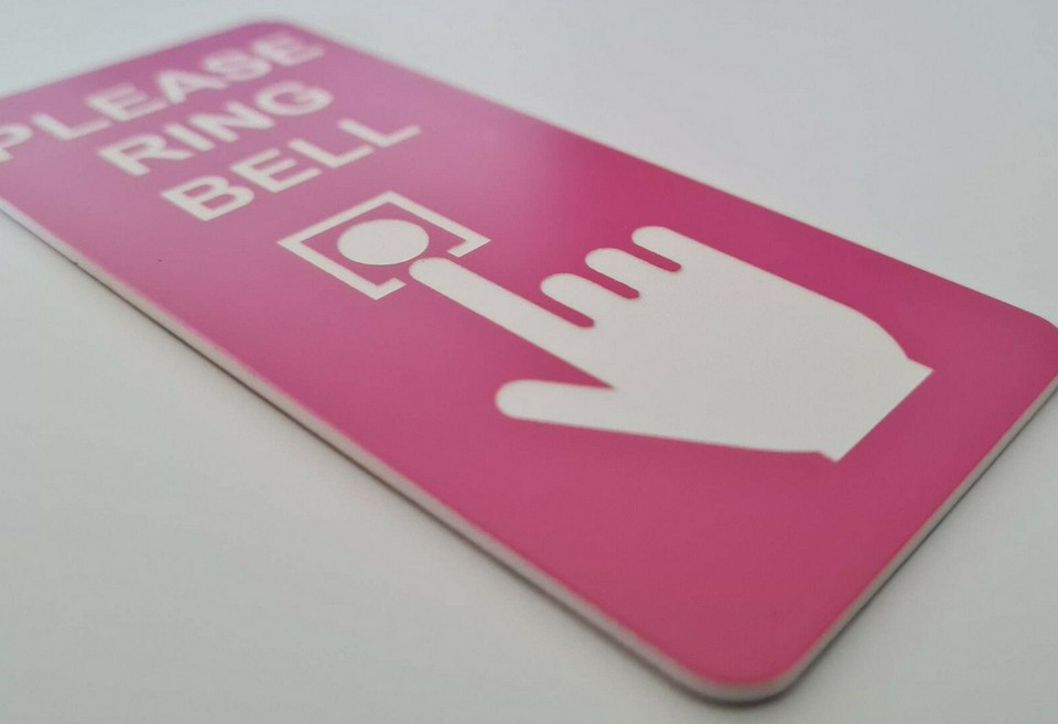 Please Ring Bell Sign Plaque Door Doorbell Buzzer Push Button Intercom ...