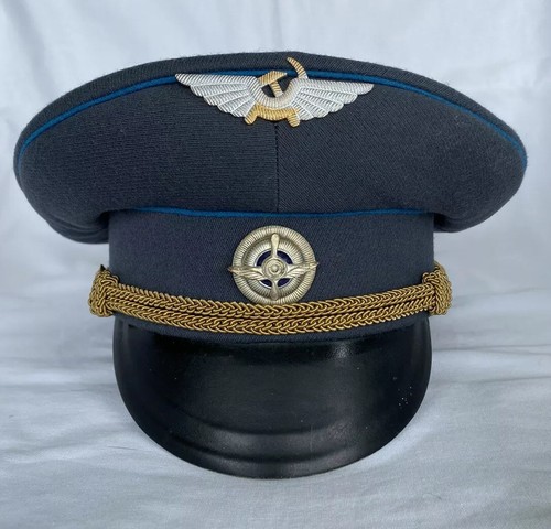 Russian Soviet Airforce Areoflot Military Pilot Officers Captains Visor ...