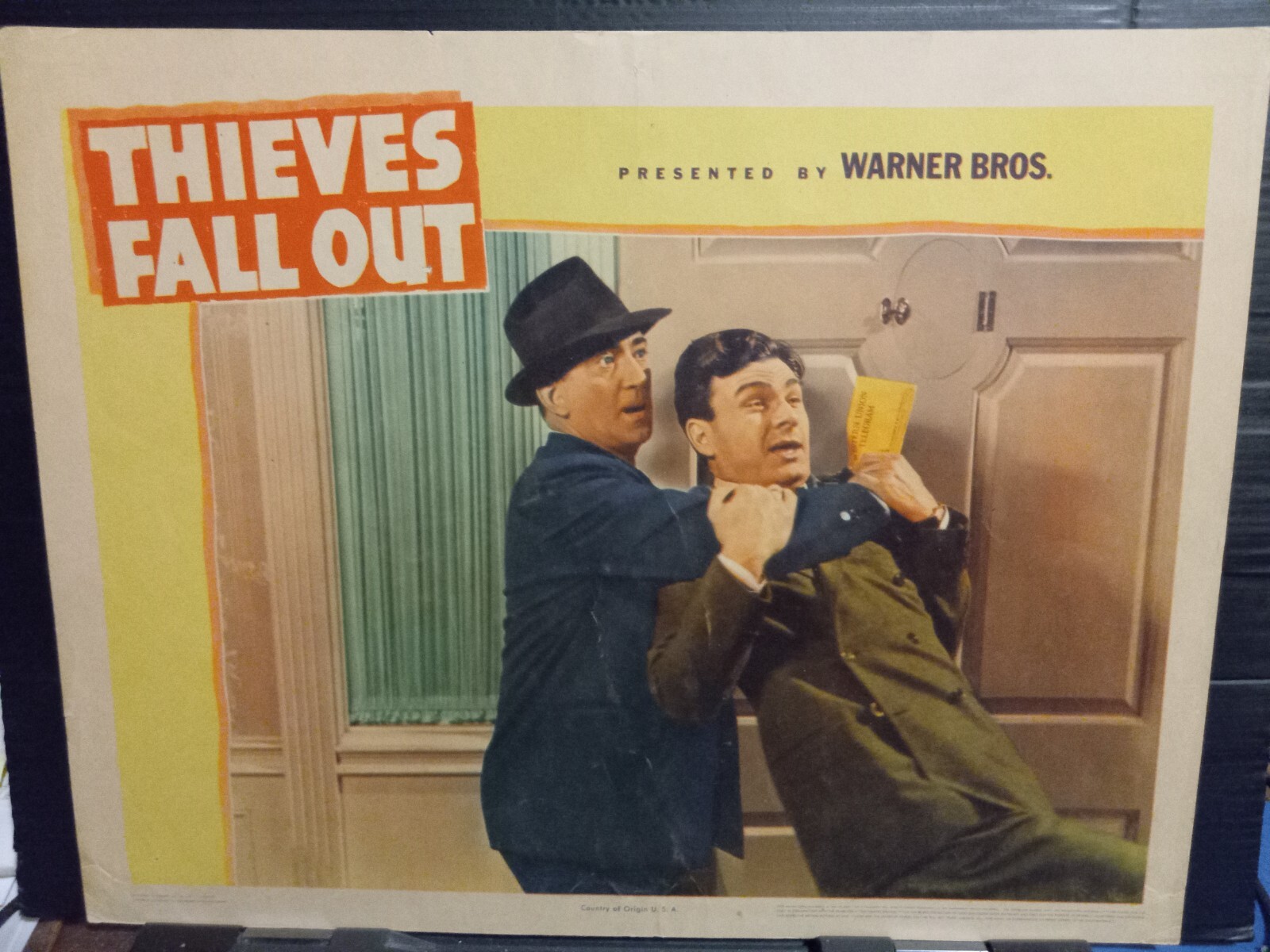 Lobby Card 1941 THIEVES FALL OUT Eddie Albert grabbed by gangster Edward Brophy | eBay