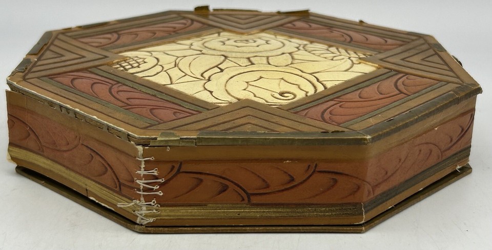 French Art Deco Floral Cardboard Box, Octagon, Flower | eBay