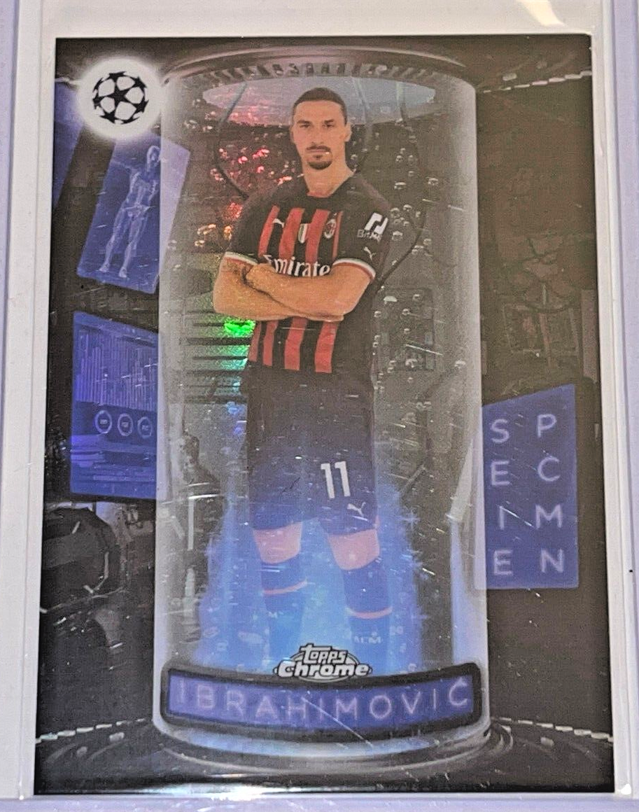 RARE ZLATAN IBRAHIMOVIC SPECIMEN CARD 2023 TOPPS CHROME UEFA CHAMPIONS ...