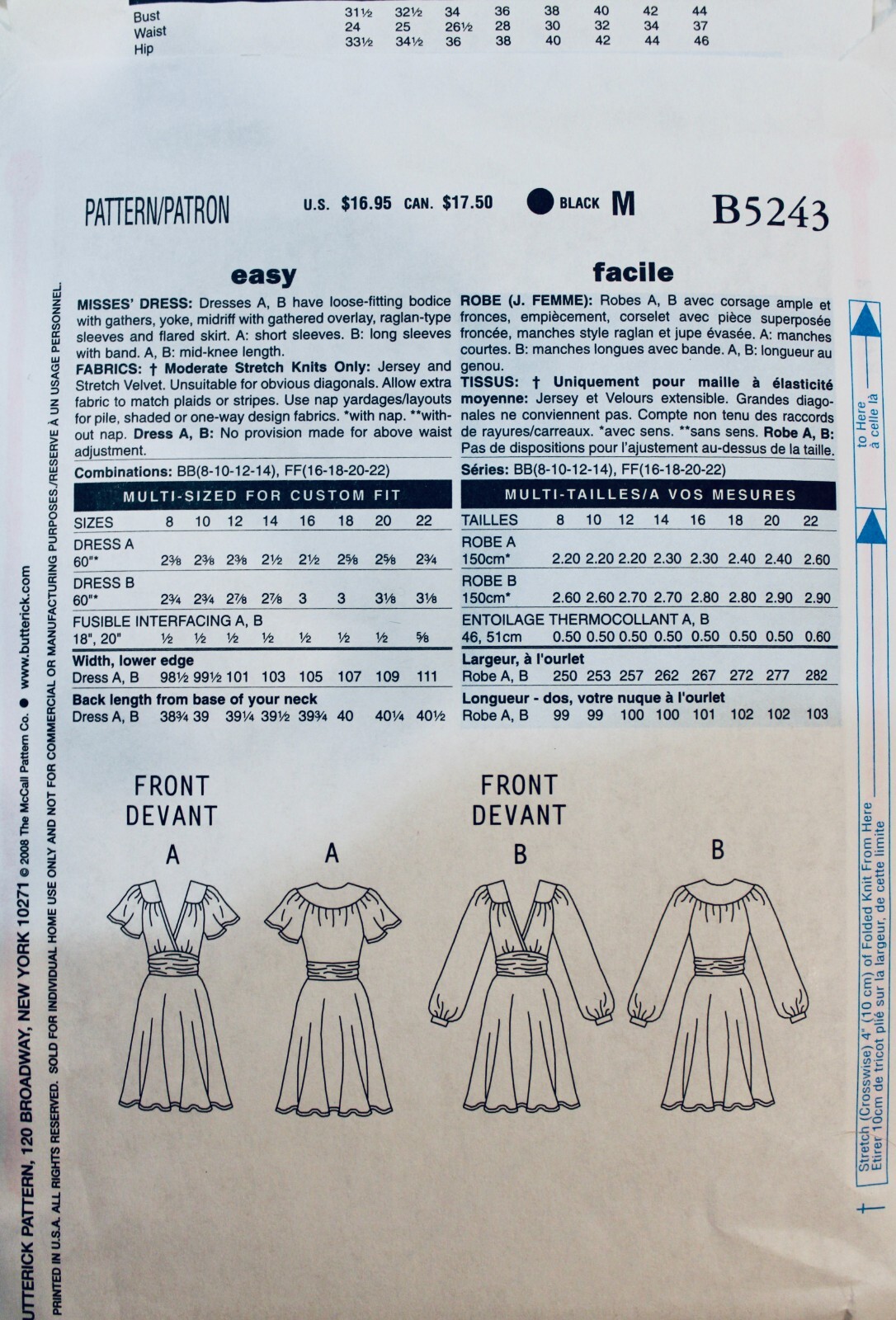 Butterick Pattern B4386 Size 8-14 Six Sew Easy Misses Petite Dresses ...