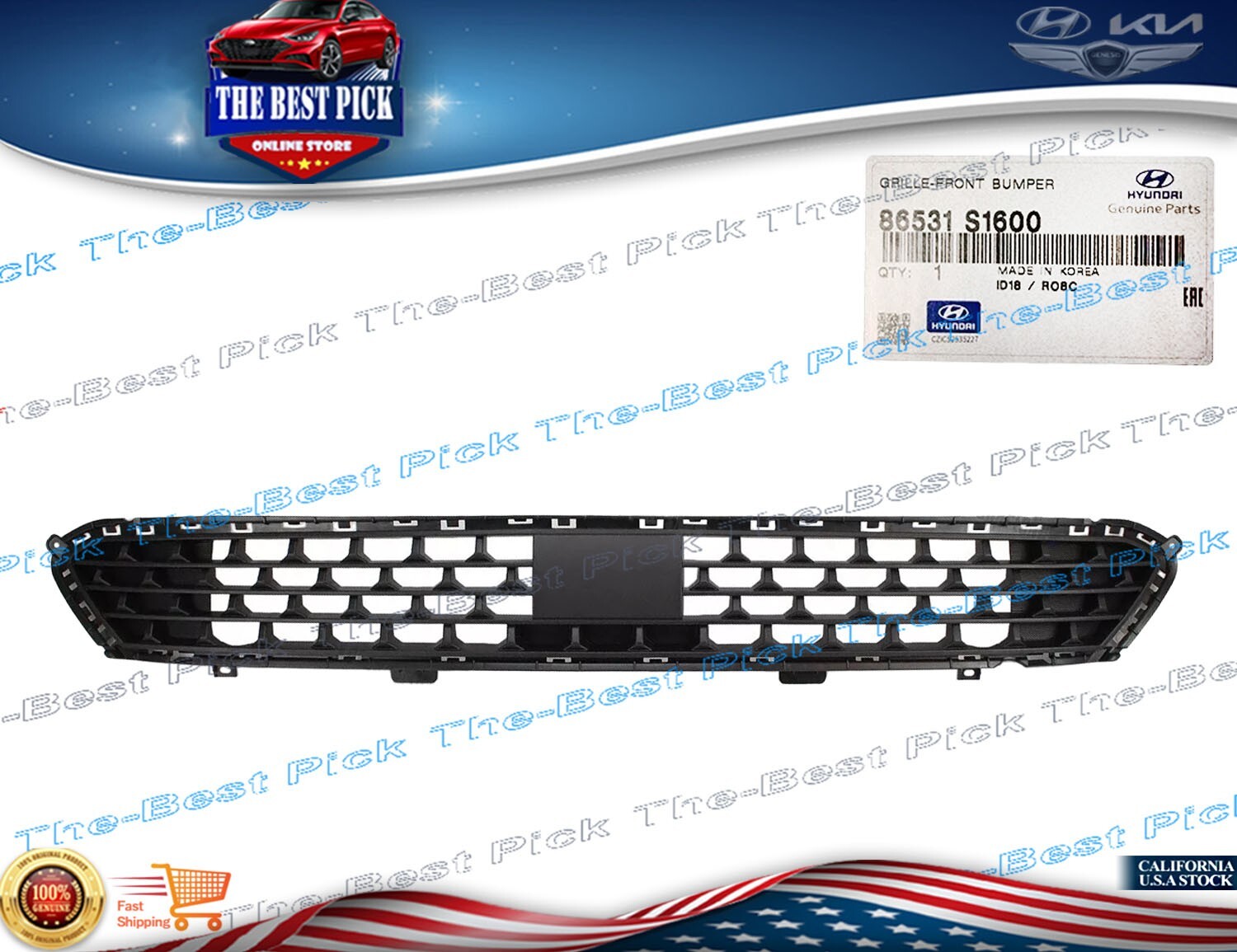 ⭐GENUINE⭐ FRONT Bumper LOWER Grille 86531S1600 ⭐OEM⭐ Hyundai Santa Fe ...