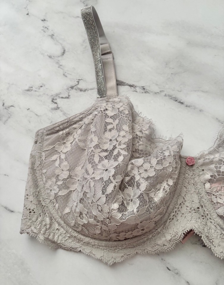 Victoria's Secret Bra Dream Angels Unlined Uplift Sling Gray Shine ...