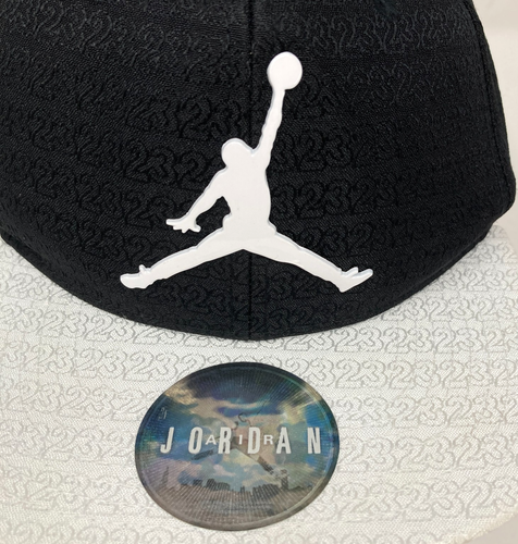 Nike Air Jordan Youth Snapback Hat Black White Jumpman Pattern Brim NWT ...