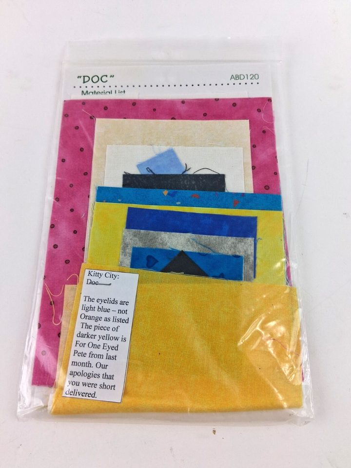 Doc Doctor Cat BOM Kitty City Quilt Pattern w/ Fabric Amy Bradley ...