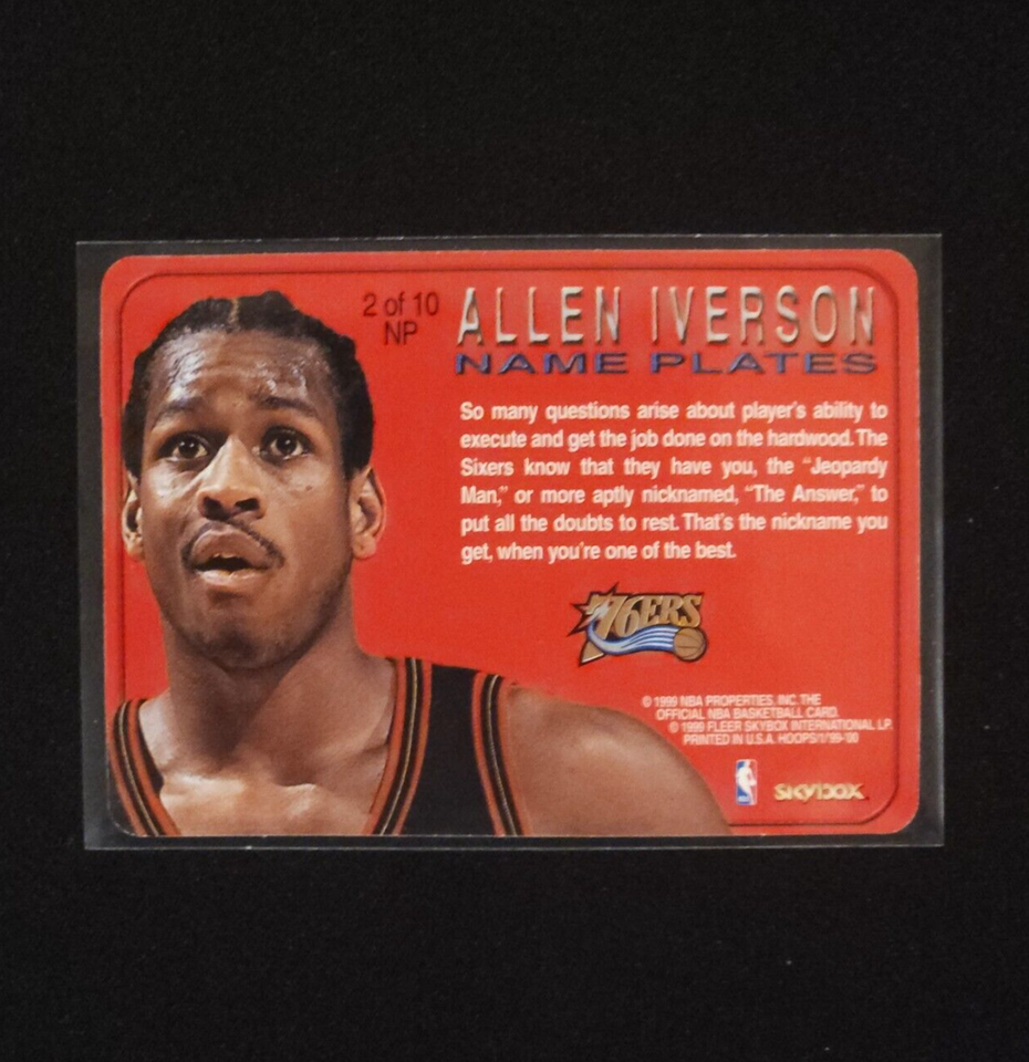 1999-00 NBA Hoops Name Plates Allen Iverson #2 Philadelphia 76ers | eBay