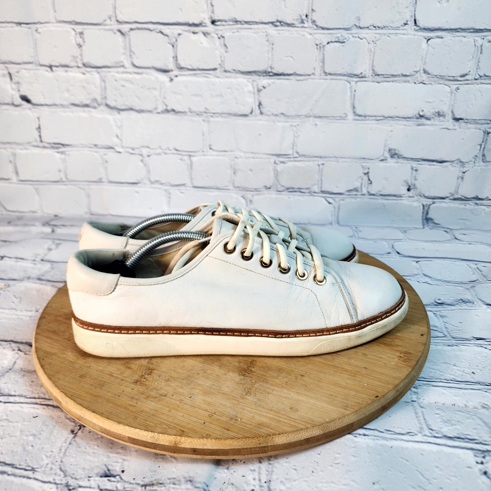 Vionic Womens Leah Lace Up Low Top Leather Casual Sneaker Shoes White Size 8 | eBay