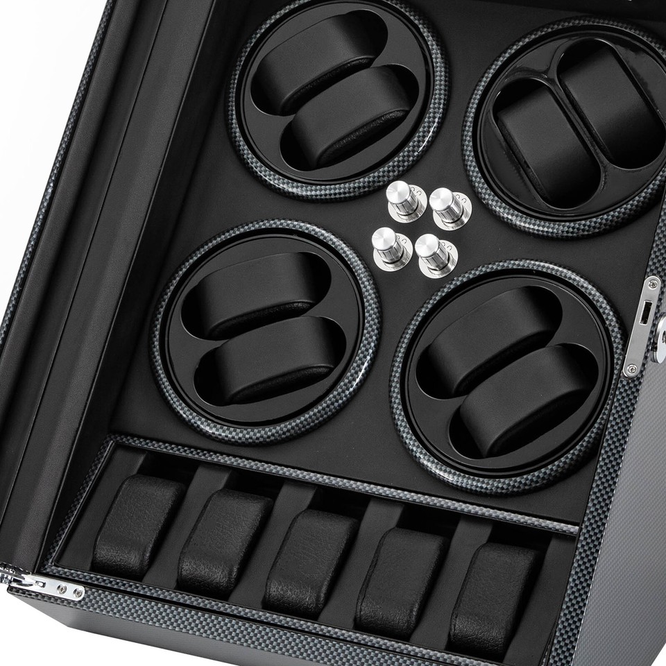 LED Light Automatic Watch Winder Box Display Storage Case 8+5 Watch ...