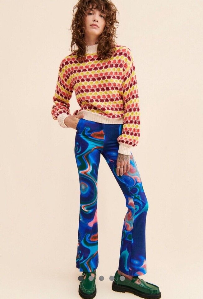 PSYCHEDELIC PANTS BURNING MAN GROOVY FESTIVAL DISCO RETRO HIPPIE 70s ...