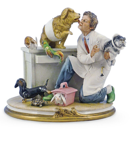 Petite Statue Professions Vétérinaire Chiens Et Chats en Porcelaine ...