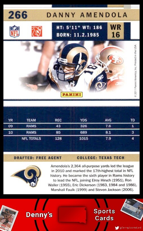 2011 Score #266 Danny Amendola St. Louis Rams Football Card | eBay