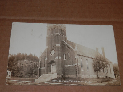 WONEWOC WI - CATHOLIC CHURCH - 1907-1918 REAL-PHOTO POSTCARD (RPPC ...
