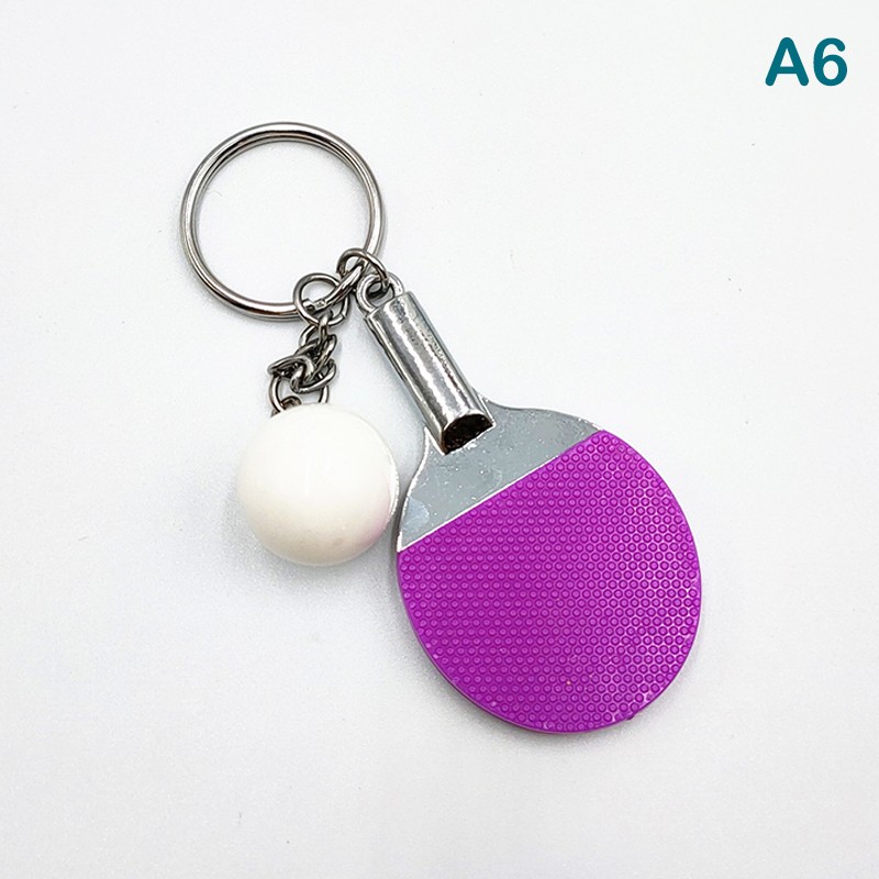 Ping Pong Ball Key Chain Table Tennis Racket Key Ring Bag Pendant ...