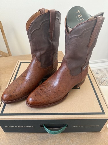 Tecovas ‘The Wade’ Russet Smooth Ostrich Mens Size 12 D Cowboys Boots ...