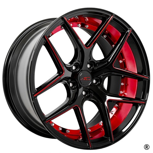 20x9" AC Wheels Divino Gloss Black Red Rims 5x115 ET+15 (A04) | eBay