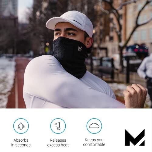Mission All Season Adjustable Gaiter Face Mask Neck Covering in Black ...