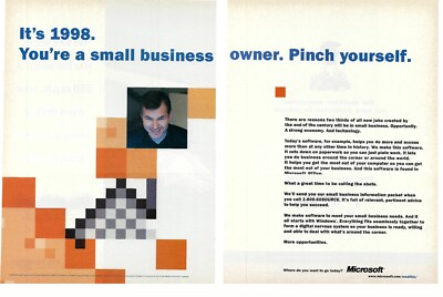 1998 Microsoft SmallBiz It’s 1998. Your’re a Vintage Magazine Print Ad ...