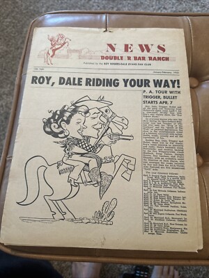 Vintage Rare Roy Rogers Dale Evans Double R Bar Ranch FanClub News ...