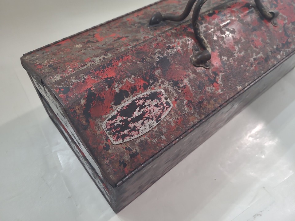 Proto Tool Box Vintage Mechanic Portable All Metal 21"x7.5" Removable ...