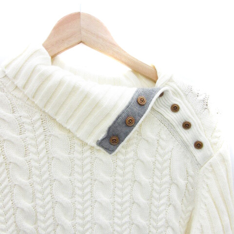 The Shop Tk Knit Sweater Long Sleeve Turtleneck Cable Wool Blend L Off ...