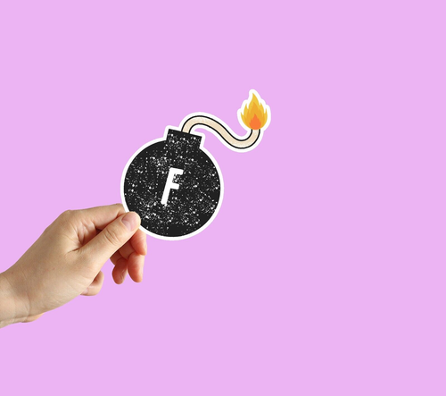 F Bomb Sticker Water Bottle Sticker Phone Sticker Laptop Sticker Funny ...