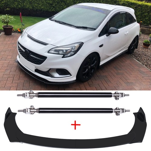 For Vauxhall Corsa VXR Astra Front Bumper Lip Splitter Spoiler + Strut ...
