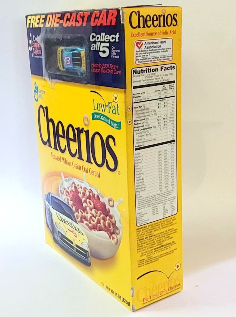 General Mills Cheerios Cereal Box #43 NASCAR 2001 Team Dodge Die-Cast ...