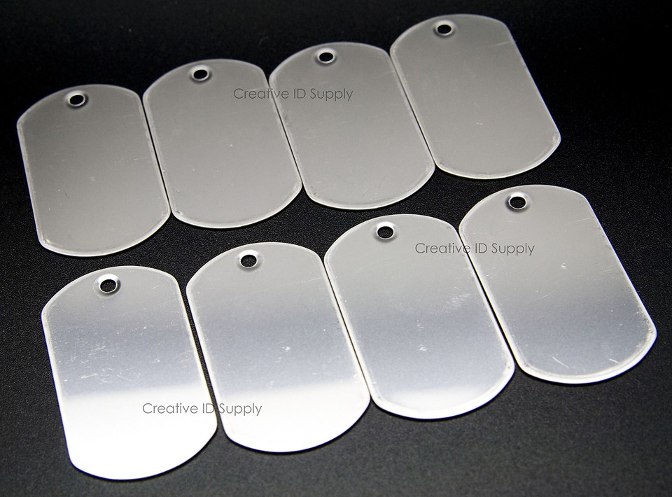 WHOLESALE 10 25 50 100 BLANK STAINLESS STEEL DOG TAG MILITARY SPEC ...